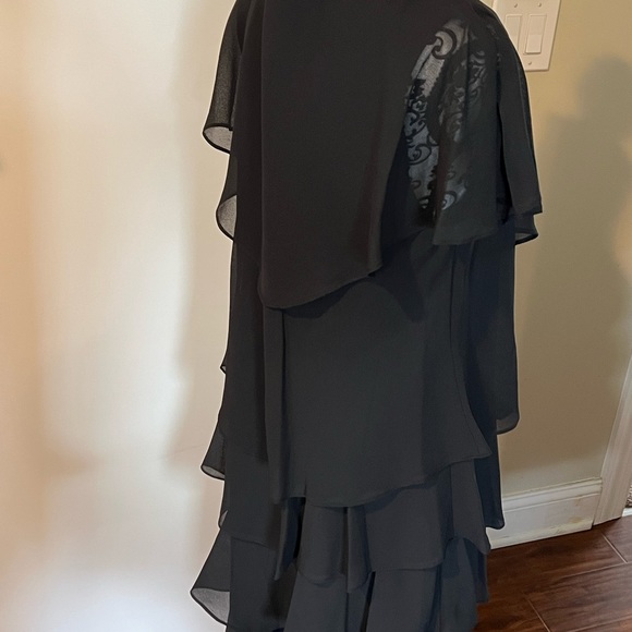 SLNY | Dresses | Slny Bloomingdales Tiered Rhinestone Capelet Dress ...